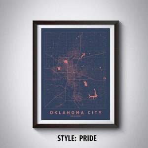 Map of Oklahoma City, OK - Oklahoma City Map - Oklahoma City Poster ...