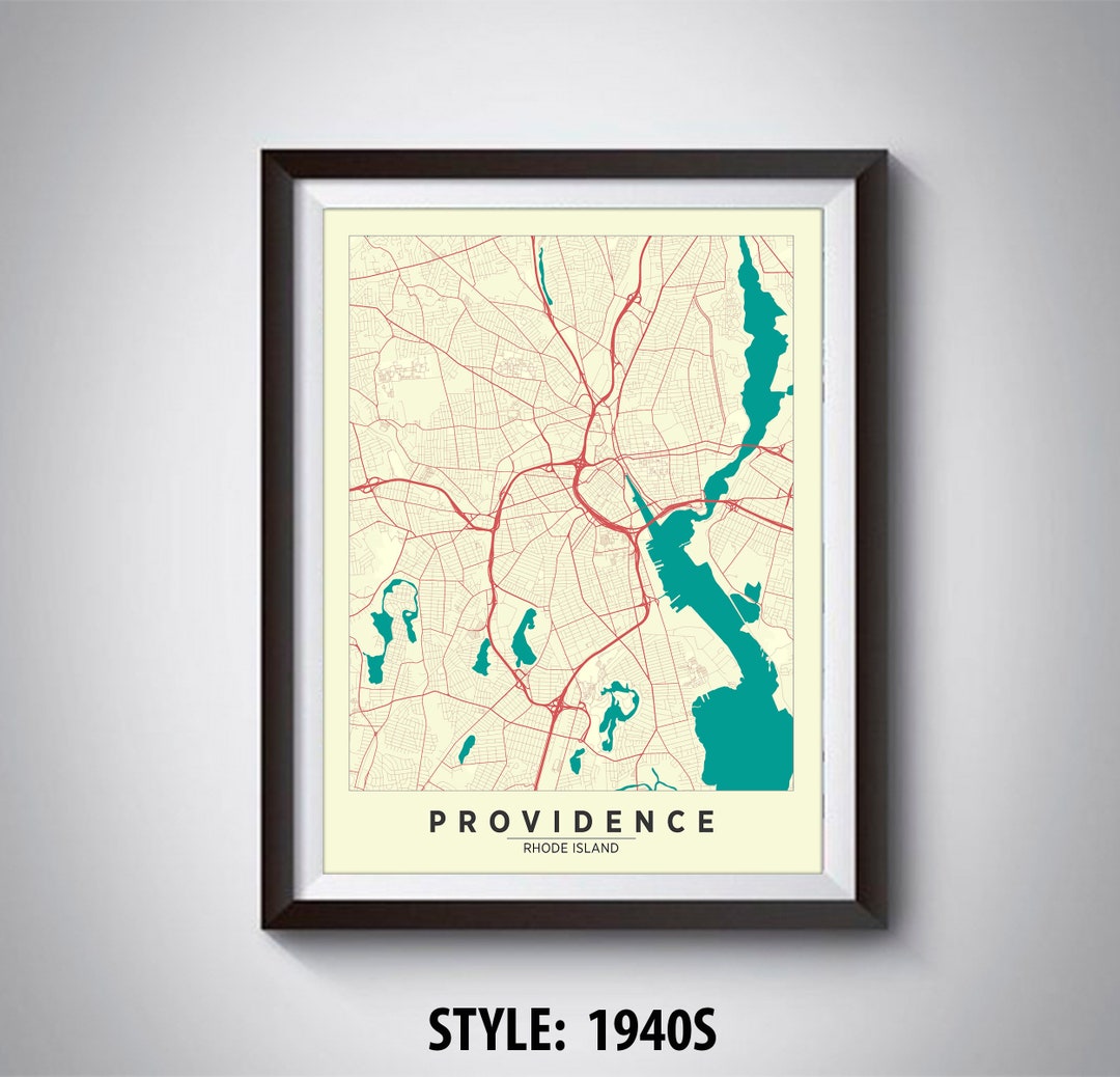 Map of Providence, RI - Providence Map - Providence Poster - Office ...