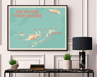 Virgin Islands Map | Etsy