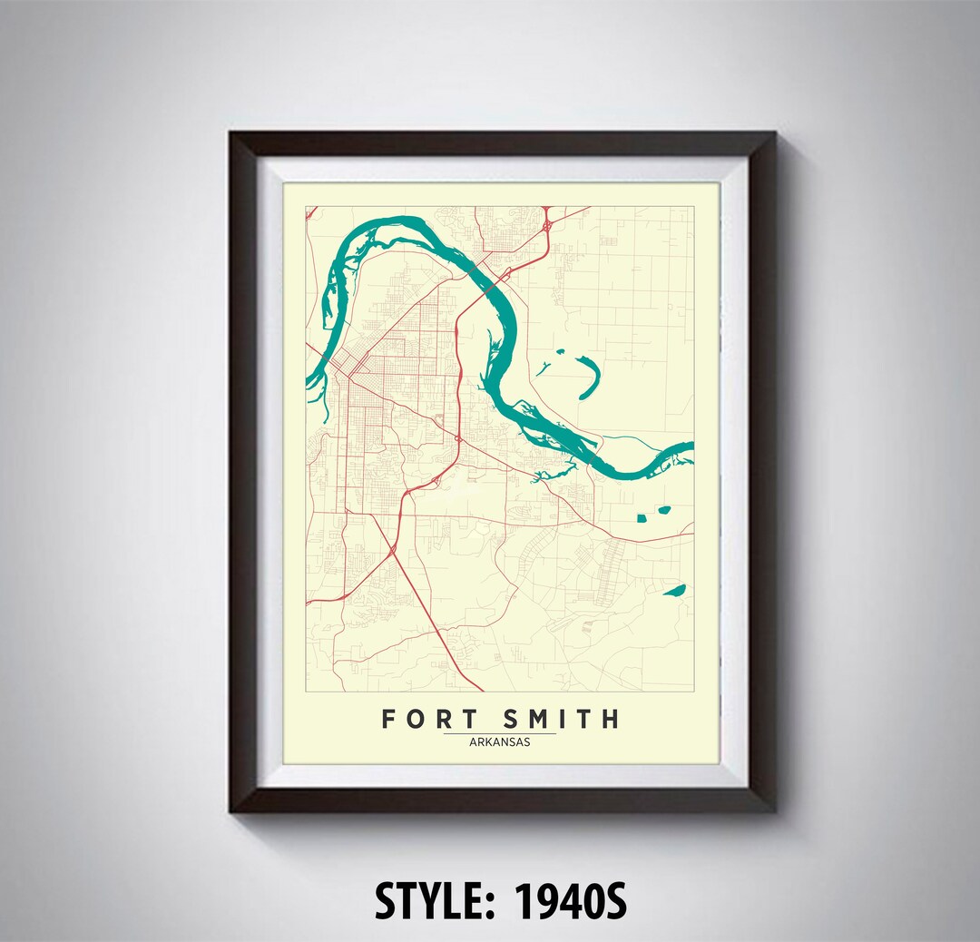 Map of Fort Smith, AR - Fort Smith Map - Fort Smith Poster - Office ...