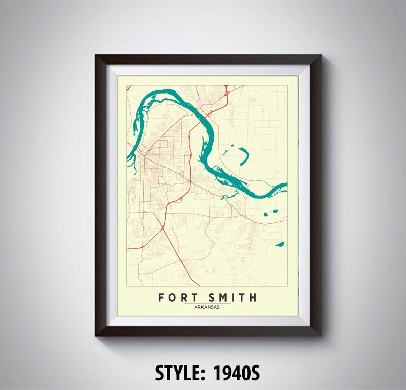 Map of Fort Smith AR Fort Smith Map Fort Smith Poster | Etsy