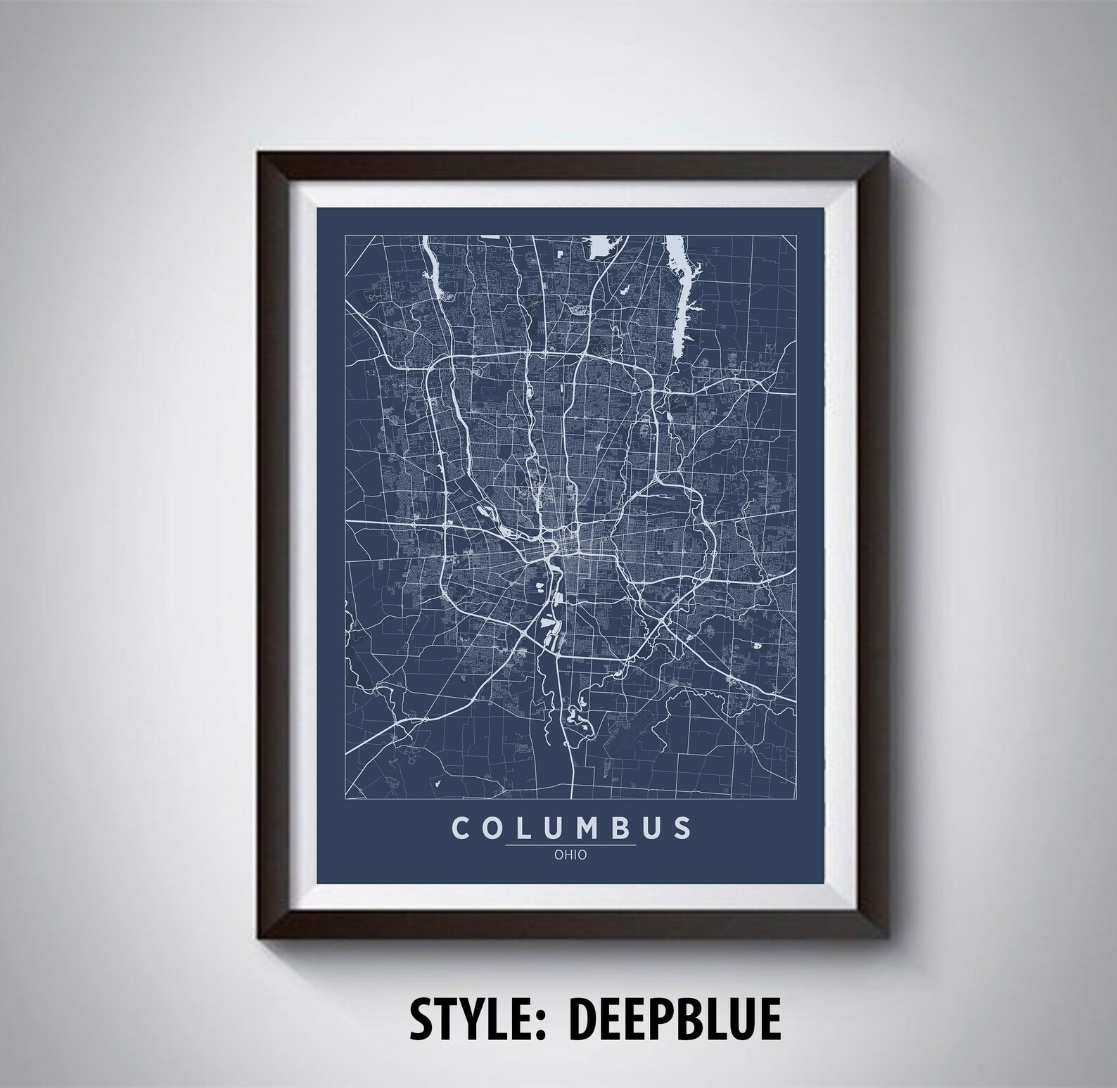 Map of Columbus OH Columbus Map Columbus Poster Office | Etsy