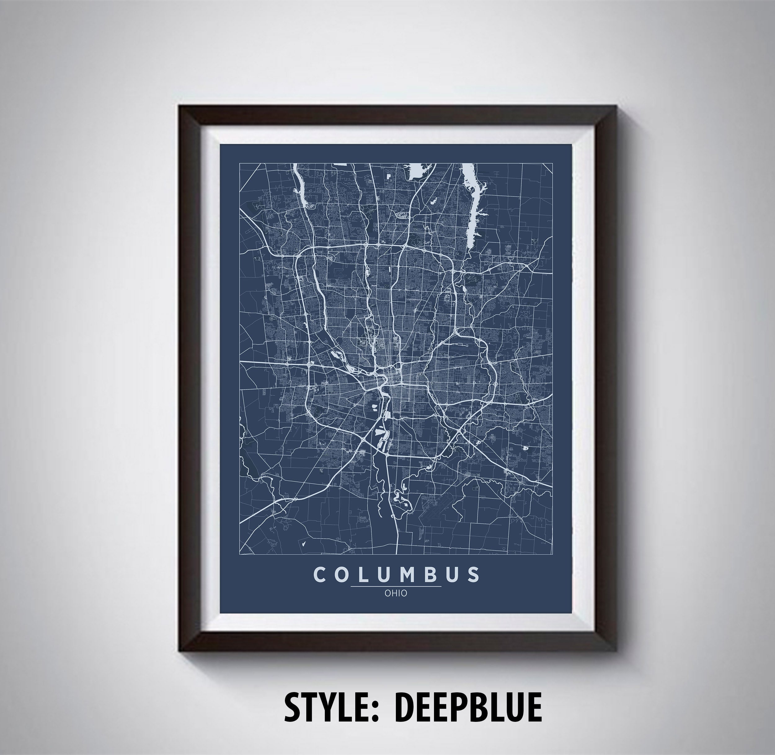 Map of Columbus OH Columbus Map Columbus Poster Office - Etsy