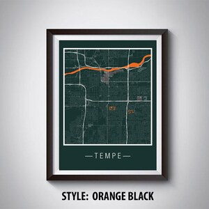 Map of Tempe AZ Tempe Map Tempe Poster Office Décor - Etsy