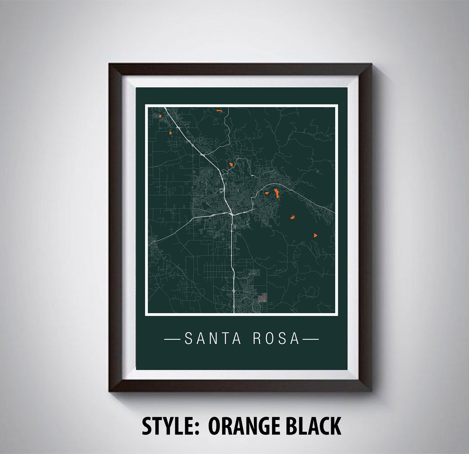 Map of Santa Rosa CA Santa Rosa Map Santa Rosa Poster - Etsy