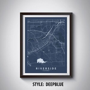 Map of Riverside, CA - Riverside Map - Riverside Poster - Office Décor ...