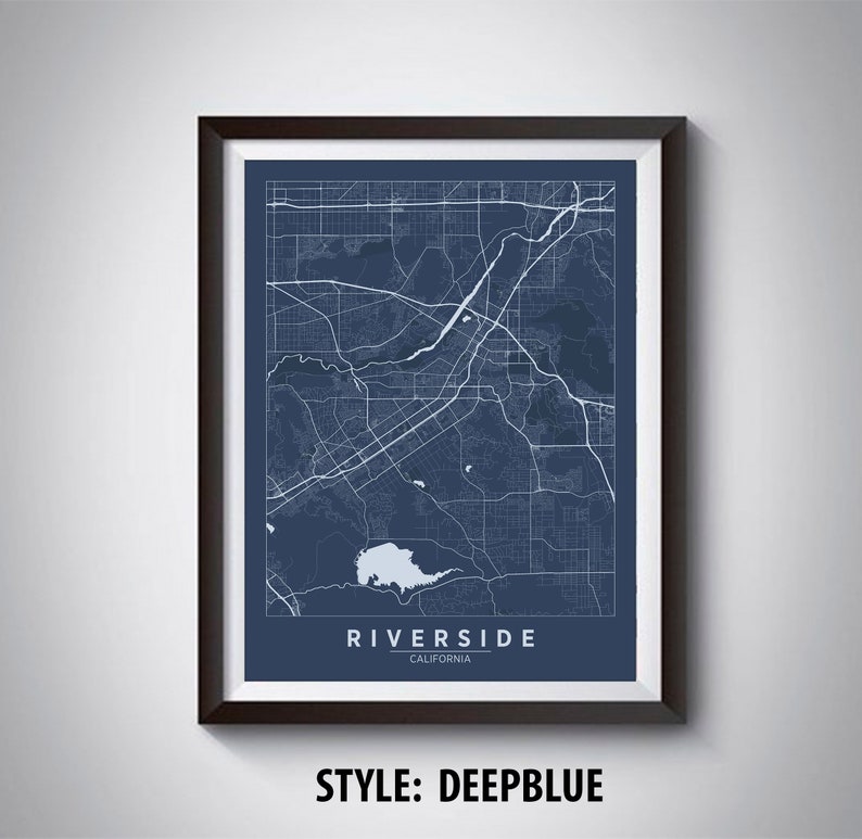 Map of Riverside CA Riverside Map Riverside Poster - Etsy