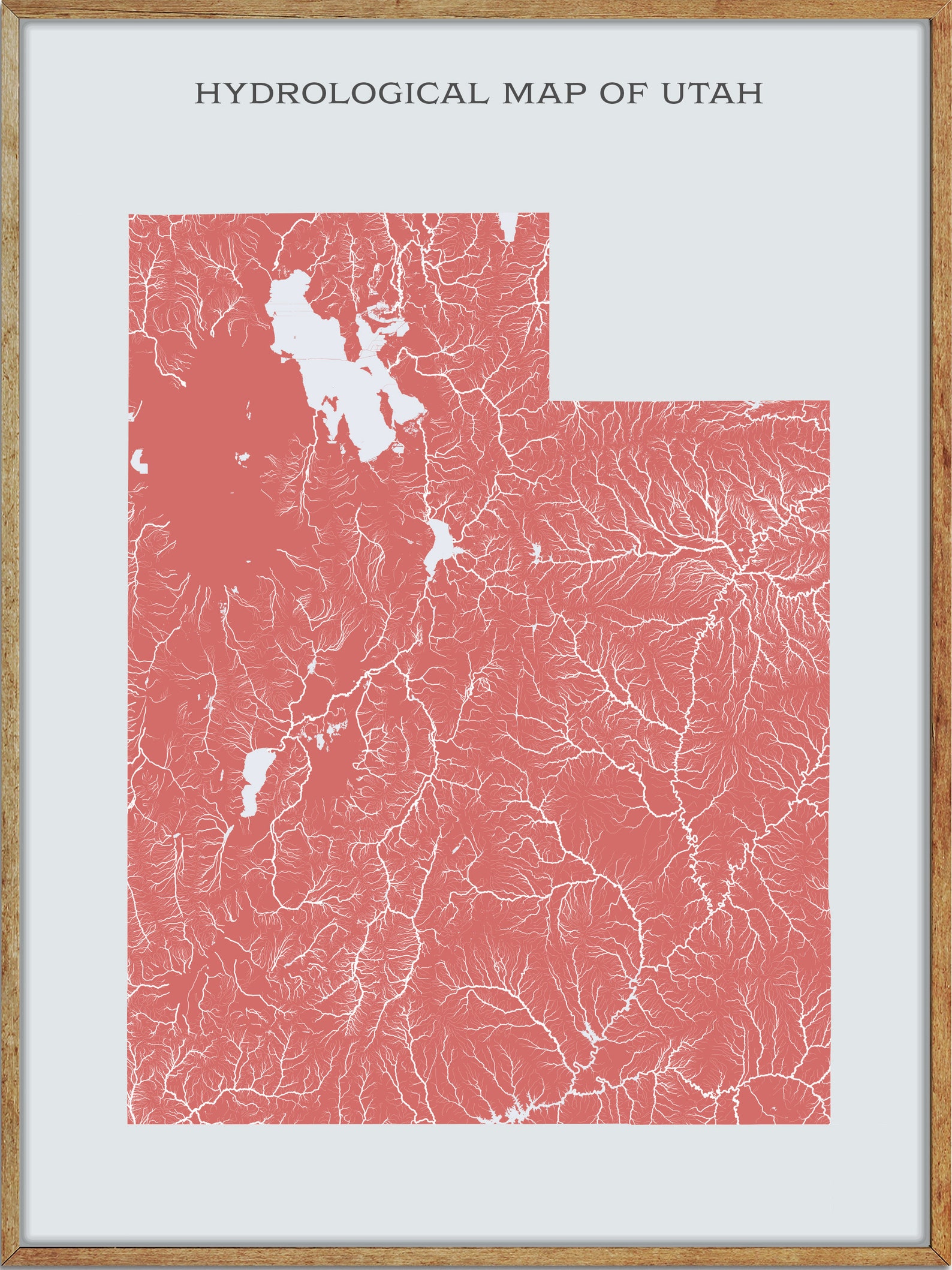 Utah Rivers and Lakes Hydrological Map Poster - Etsy