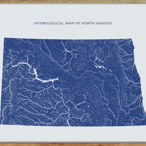 North Dakota Hydrological Map of Rivers and Lakes, North Dakota Rivers ...