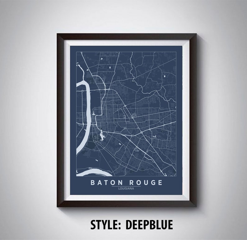 Map of Baton Rouge LA Baton Rouge Map Baton Rouge Poster - Etsy