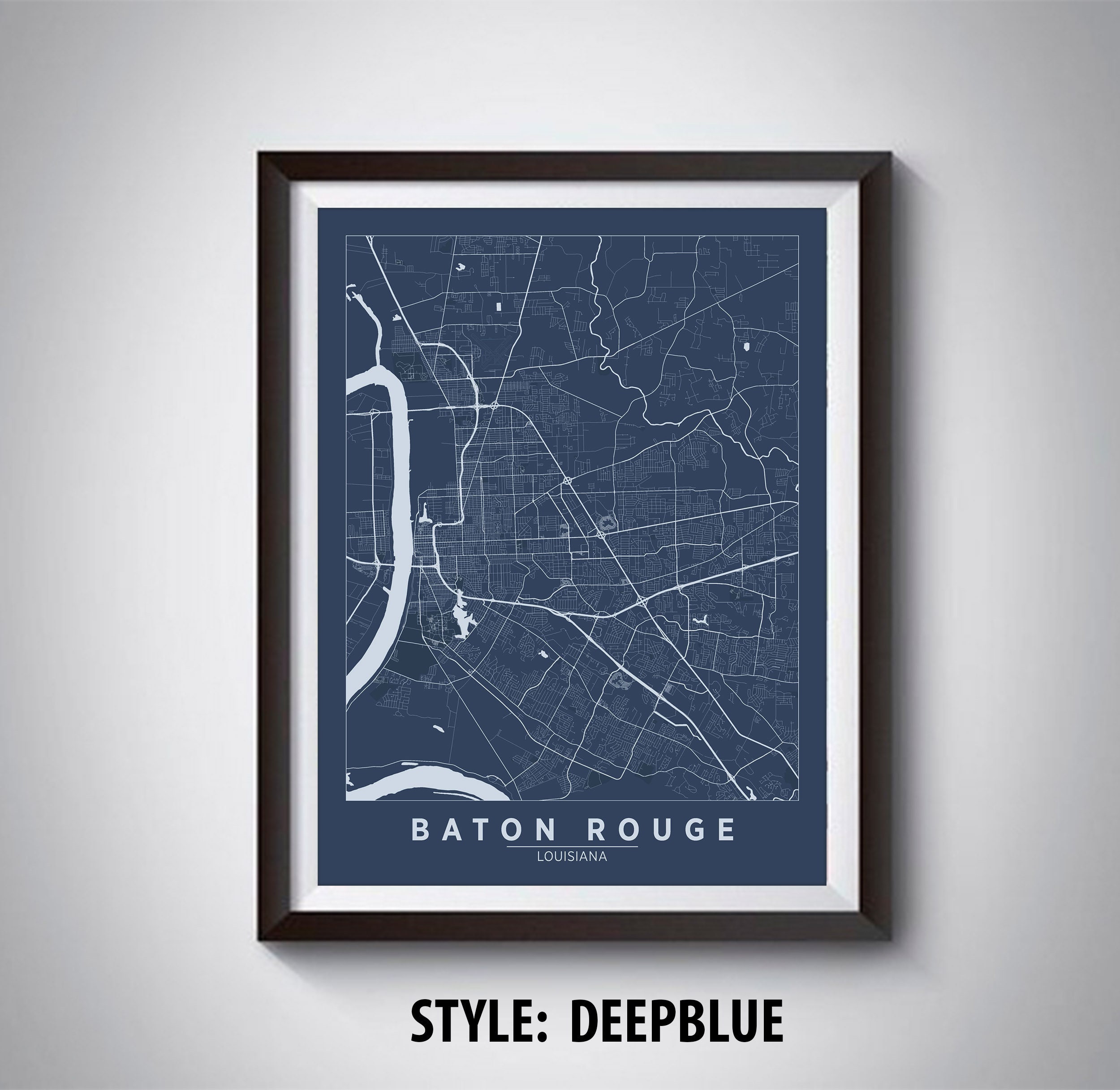 Map of Baton Rouge LA Baton Rouge Map Baton Rouge Poster - Etsy