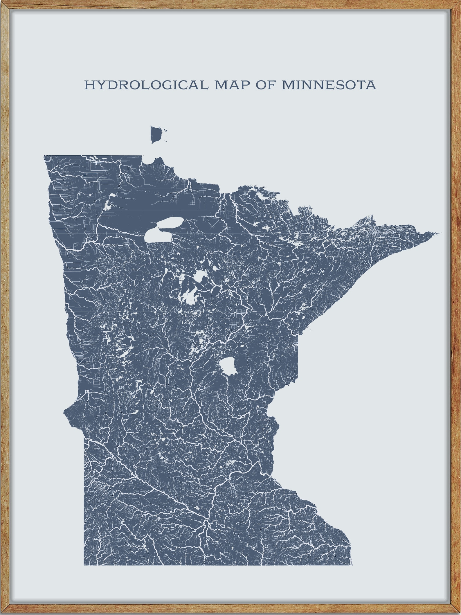 Minnesota Rivers and Lakes Map Poster: Hydrological Art Print - Etsy