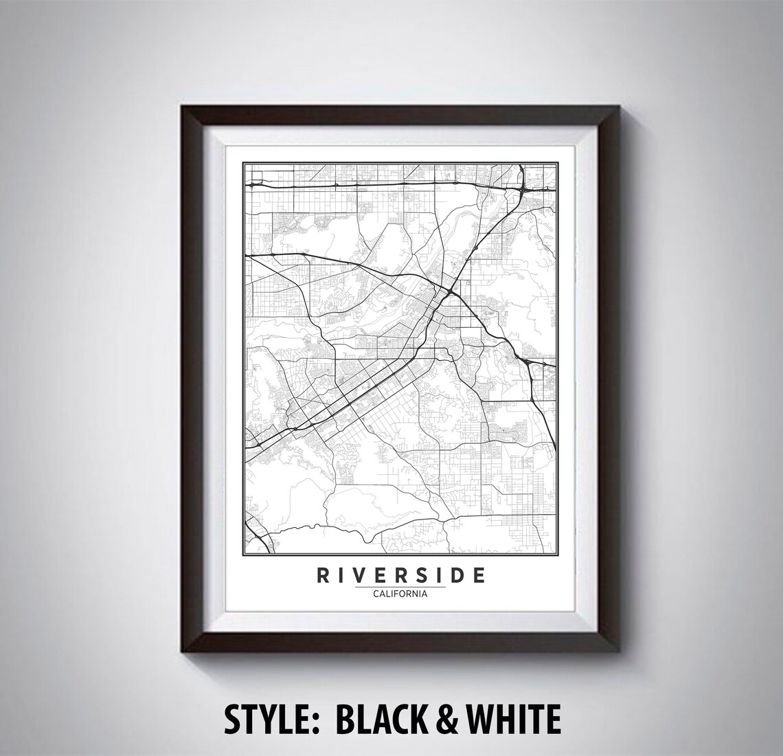Map of Riverside CA Riverside Map Riverside Poster - Etsy