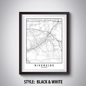 Map of Riverside, CA - Riverside Map - Riverside Poster - Office Décor ...