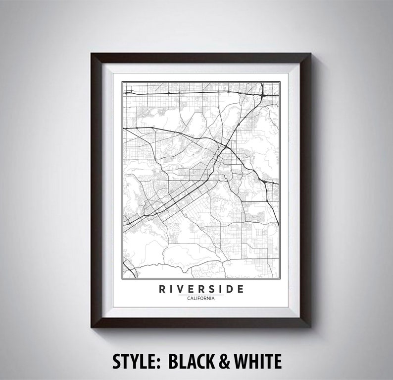 Map of Riverside CA Riverside Map Riverside Poster - Etsy