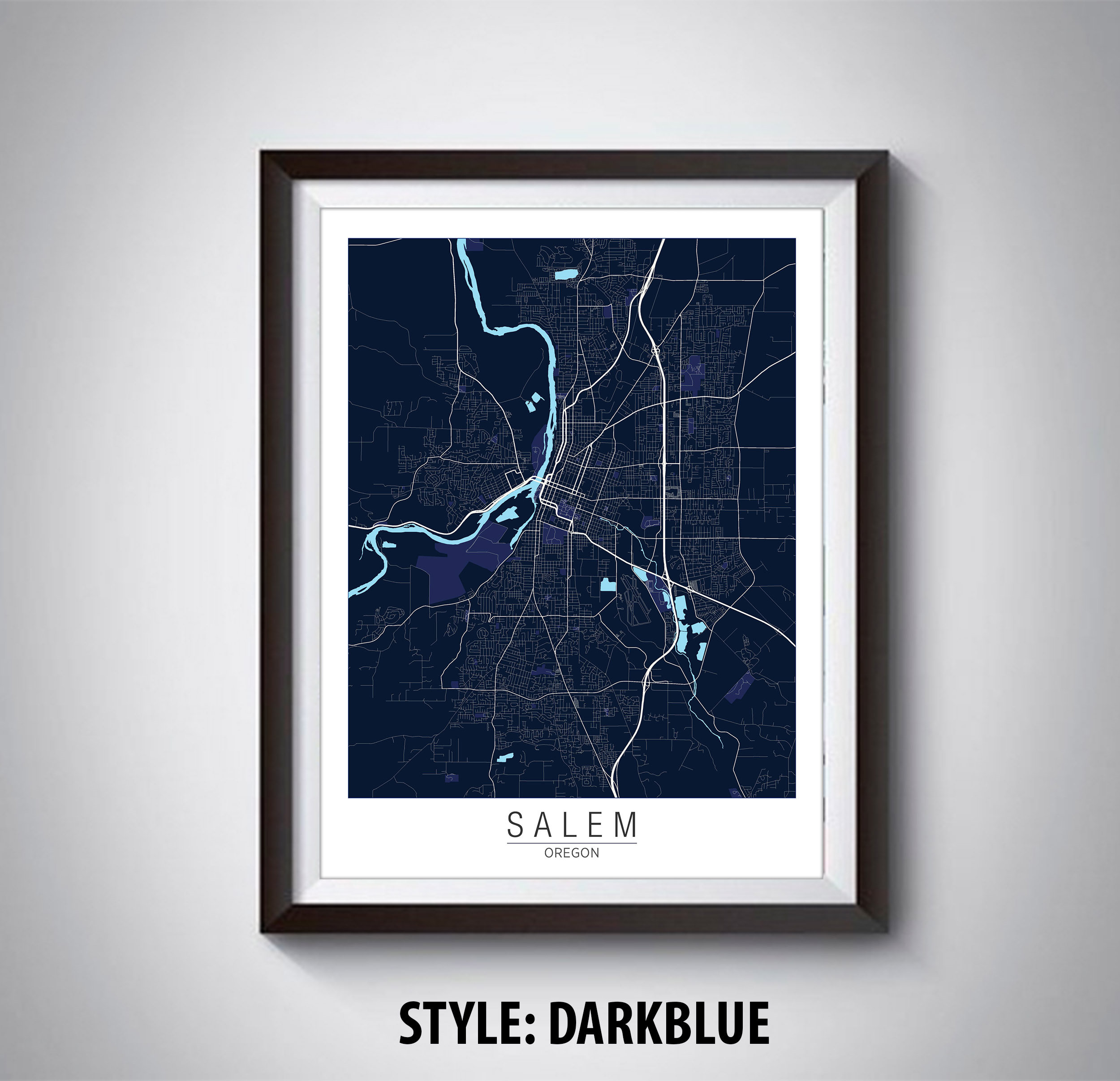 Map of Salem OR Salem Map Salem Poster Office Décor - Etsy