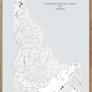 Idaho Hydrological Map of Rivers and Lakes, Idaho Rivers Poster Map - Etsy