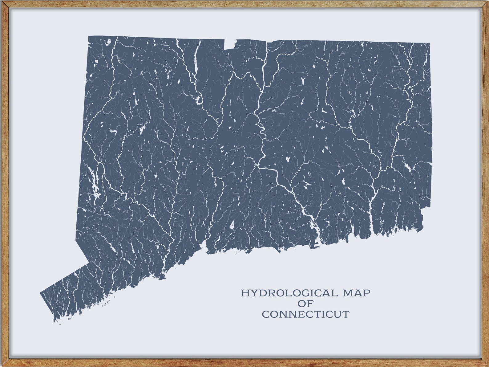 Connecticut Hydrological Map of Rivers and Lakes, Connecticut Rivers ...