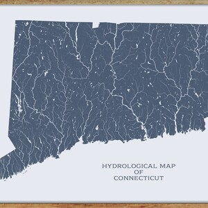 Connecticut Hydrological Map of Rivers and Lakes, Connecticut Rivers ...