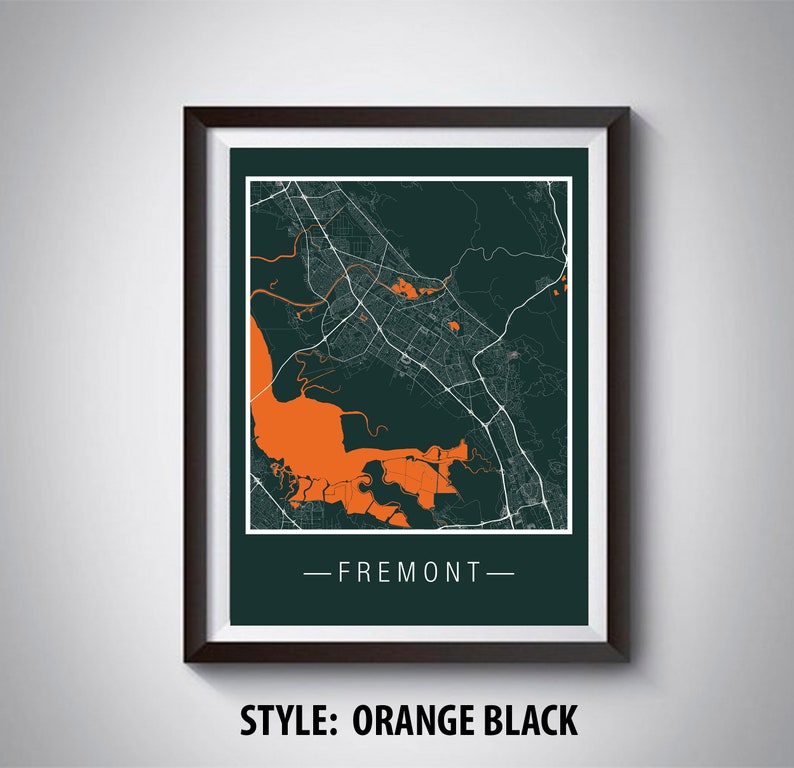 Map of Fremont CA Fremont Map Fremont Poster Office | Etsy