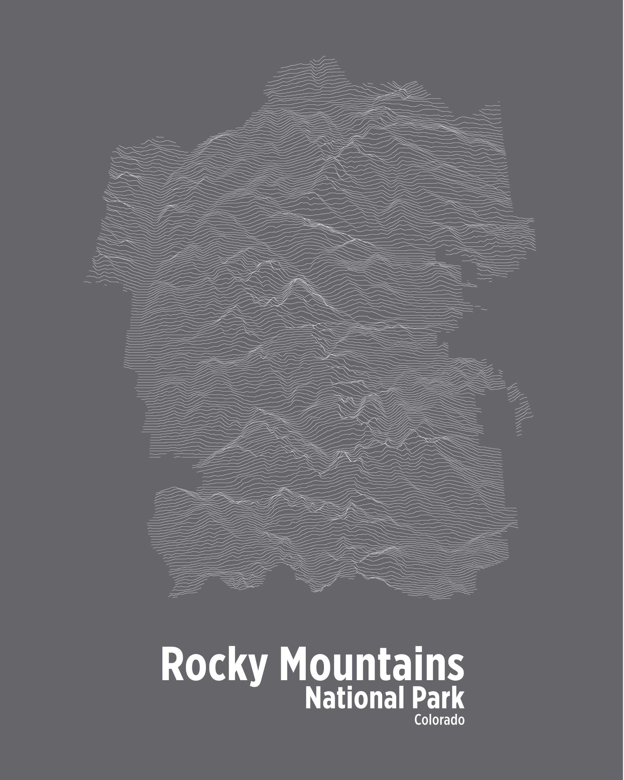 Rocky National Park Ridgeline Map Geographic Contours Print - Etsy