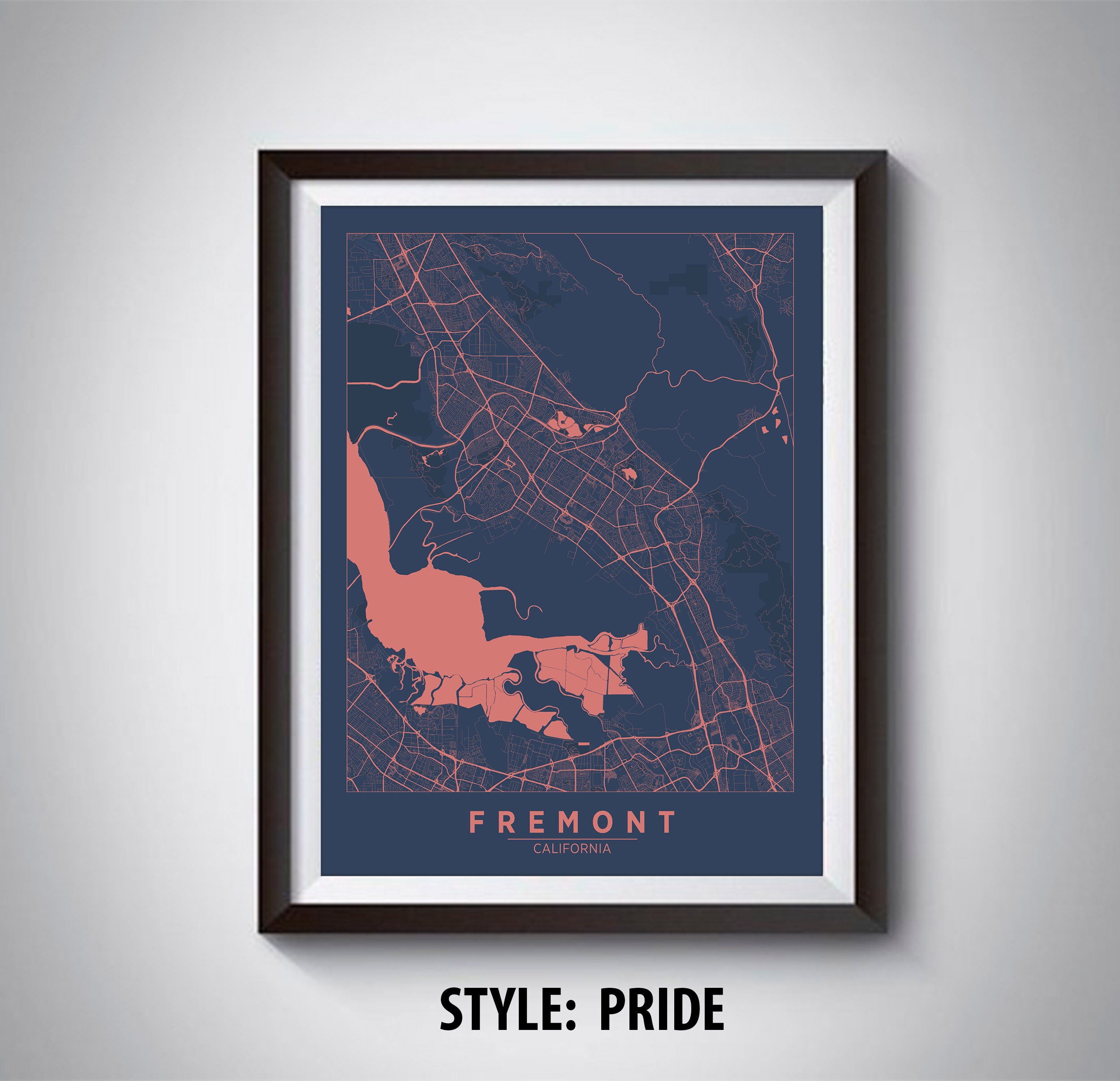Map of Fremont CA Fremont Map Fremont Poster Office - Etsy