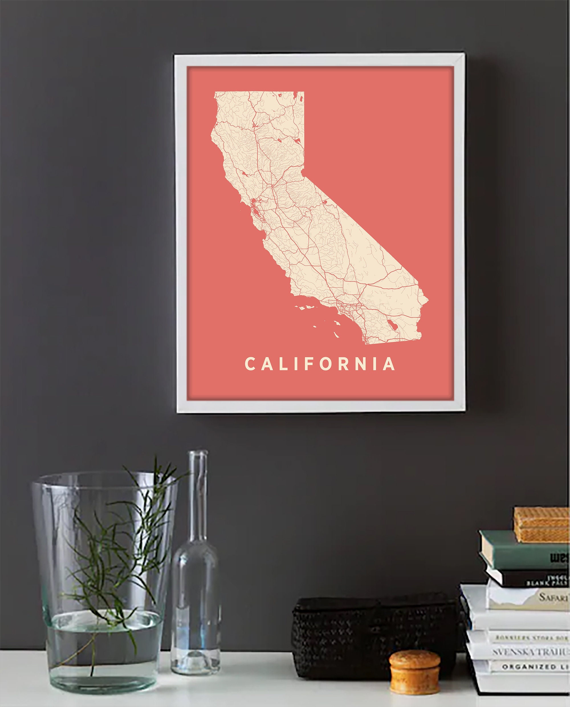 5 US State Map Prints: Custom Wall Art Set - Etsy