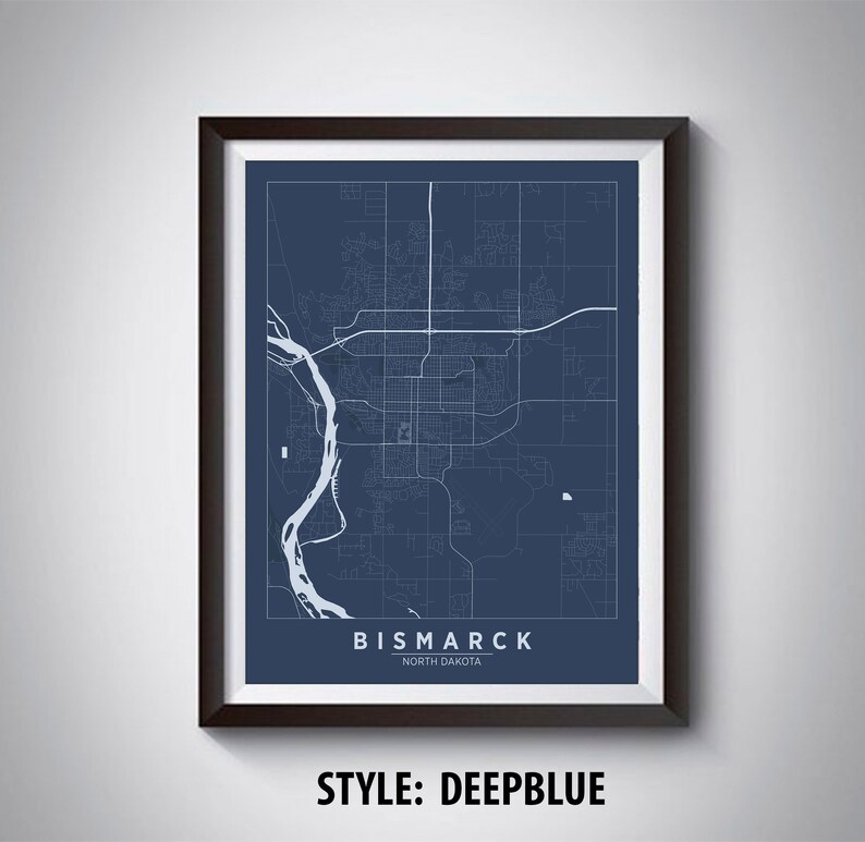 Map of Bismarck ND Bismarck Map Bismarck Poster Office - Etsy