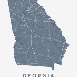 Georgia State Map Print - Wall Art - Georgia Print - Etsy