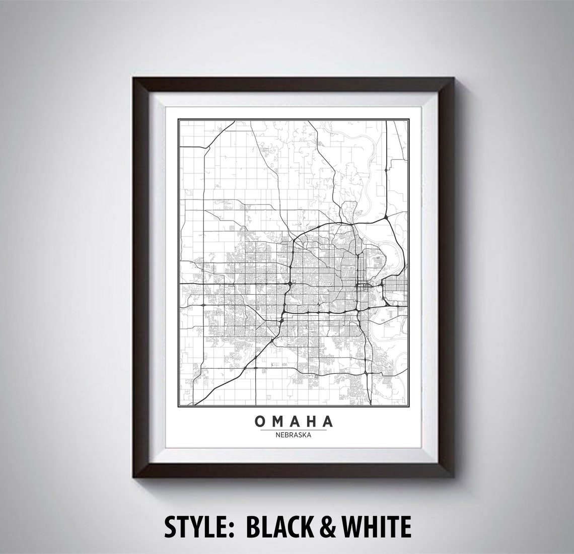 Map of Omaha NE Omaha Map Omaha Poster Office Décor - Etsy