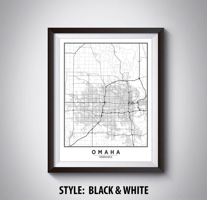 Map of Omaha NE Omaha Map Omaha Poster Office Décor - Etsy