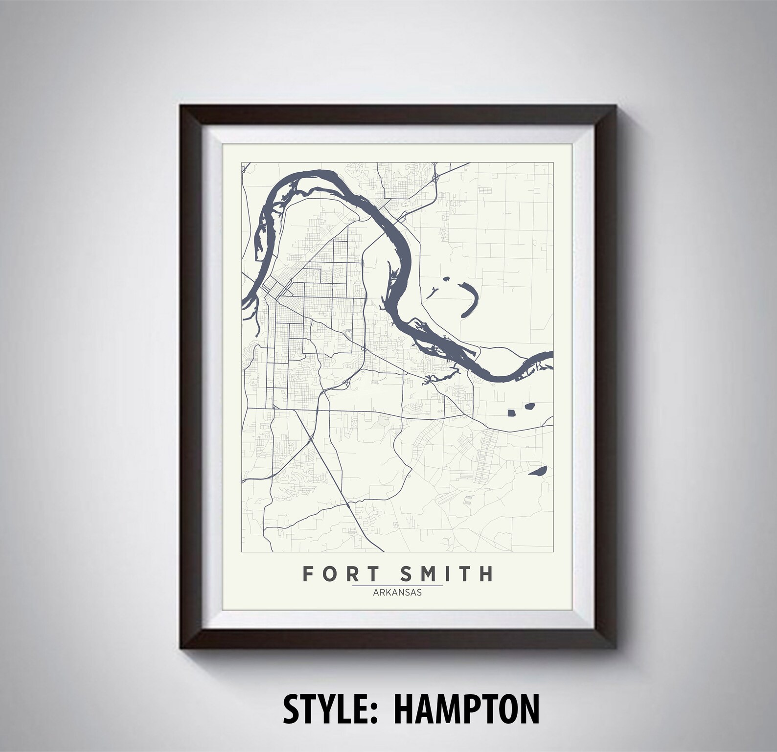 Map of Fort Smith, AR Fort Smith Map Fort Smith Poster Office Décor ...