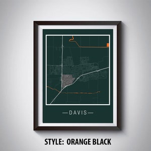 Map of Davis, CA - Davis Map - Davis Poster - Office Décor - Wall Art ...