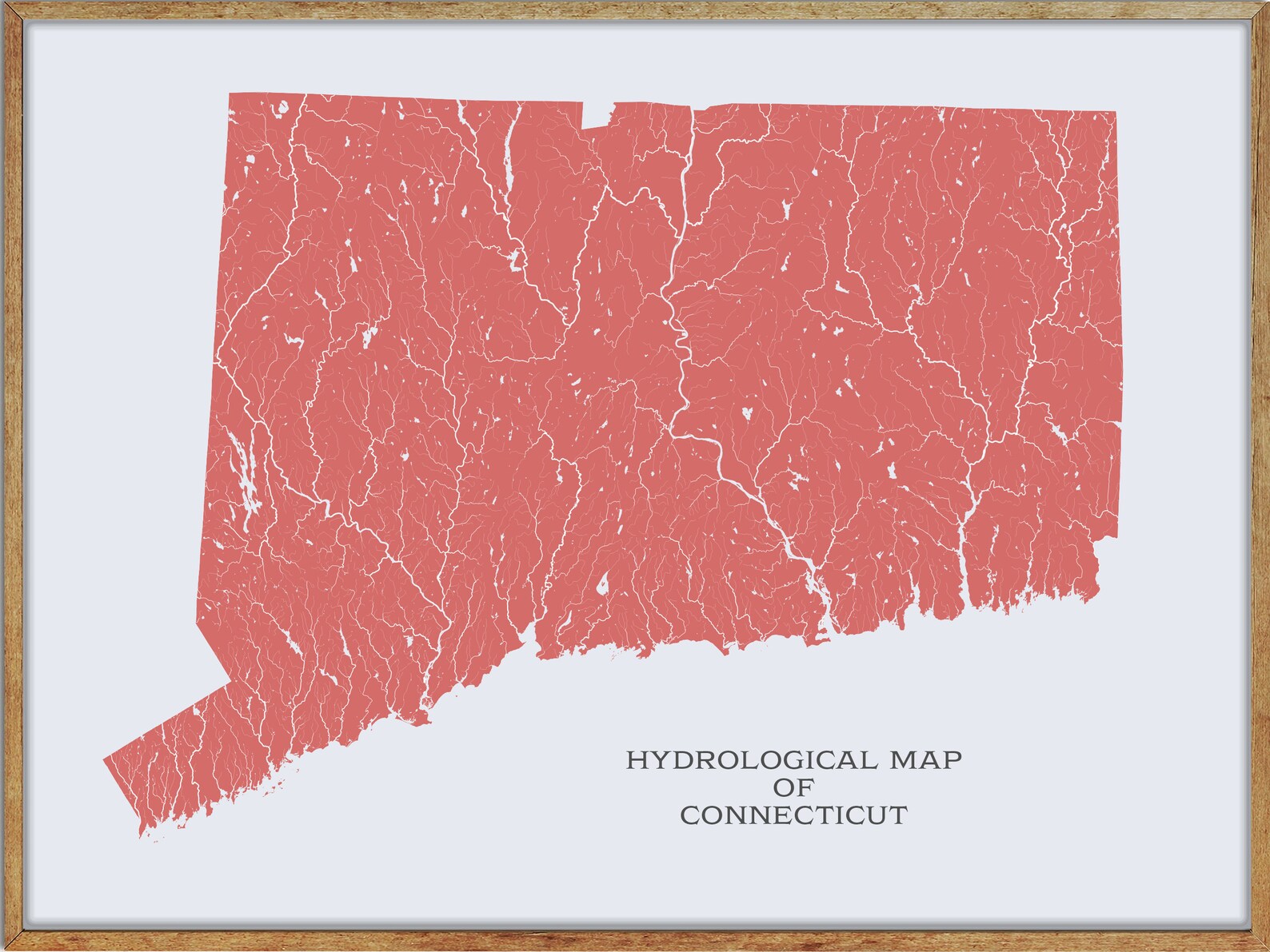 Connecticut Hydrological Map of Rivers and Lakes, Connecticut Rivers ...