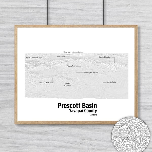 Map of Prescott Arizona - Etsy