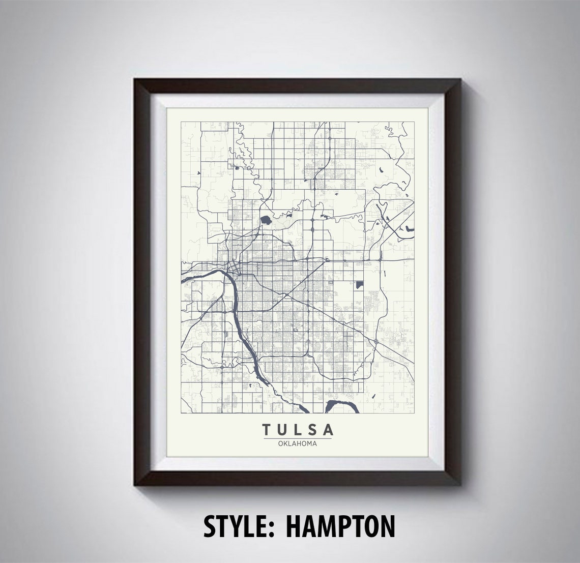 Map of Tulsa OK Tulsa Map Tulsa Poster Office Décor | Etsy
