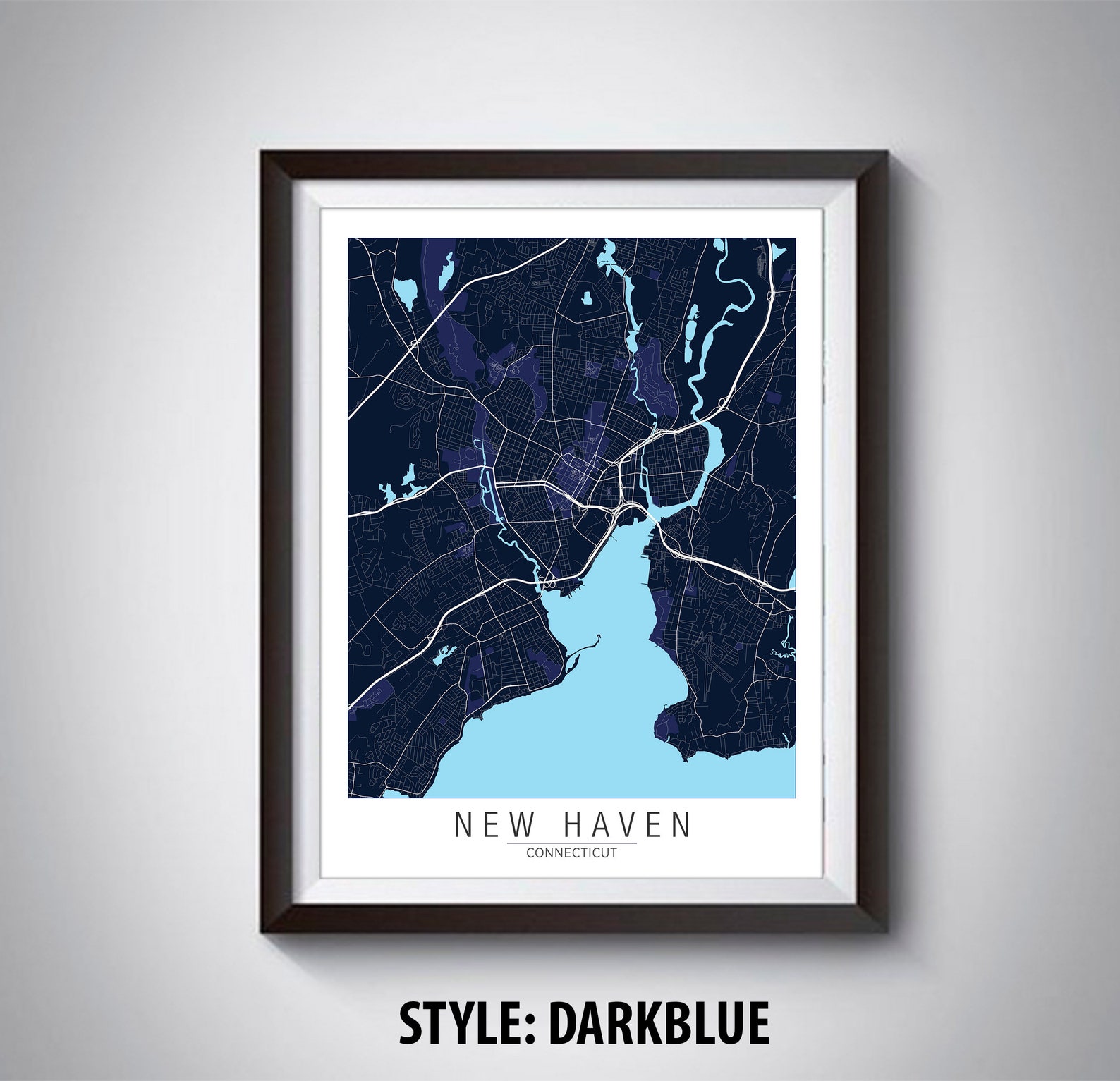 Map of New Haven CT New Haven Map New Haven Poster - Etsy