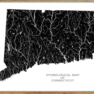 Connecticut Hydrological Map of Rivers and Lakes, Connecticut Rivers ...