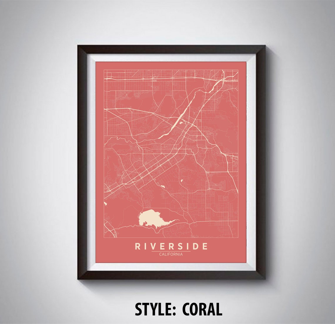 Map of Riverside CA Riverside Map Riverside Poster - Etsy