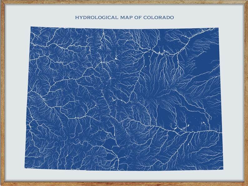 Colorado Rivers and Lakes Map Poster: Hydrological Art Print - Etsy