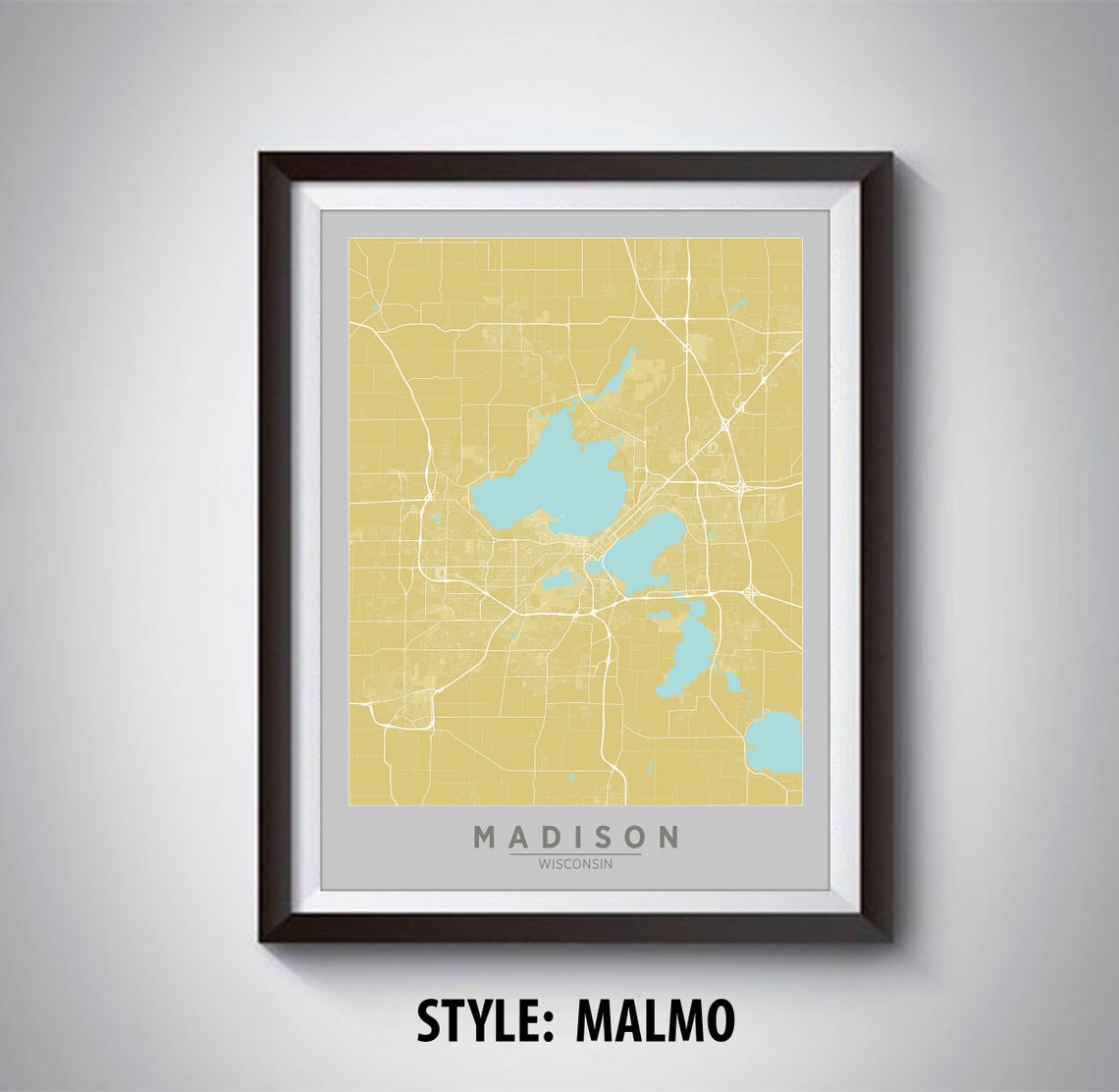Map of Madison WI Madison Map Madison Poster Office - Etsy
