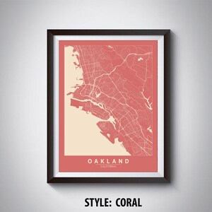 Map of Oakland, CA - Oakland Map - Oakland Poster - Office Décor - Wall ...