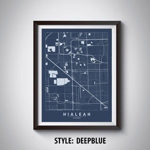 Map of Hialeah, FL - Hialeah Map - Hialeah Poster - Office Décor - Wall ...