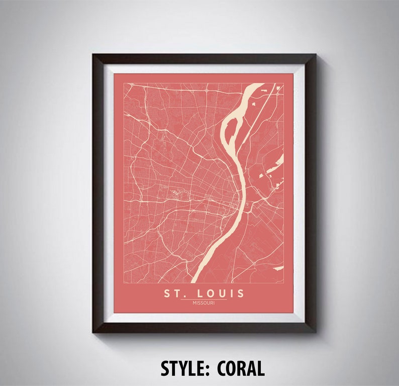 Map of St. Louis MO St. Louis Map St. Louis Poster - Etsy