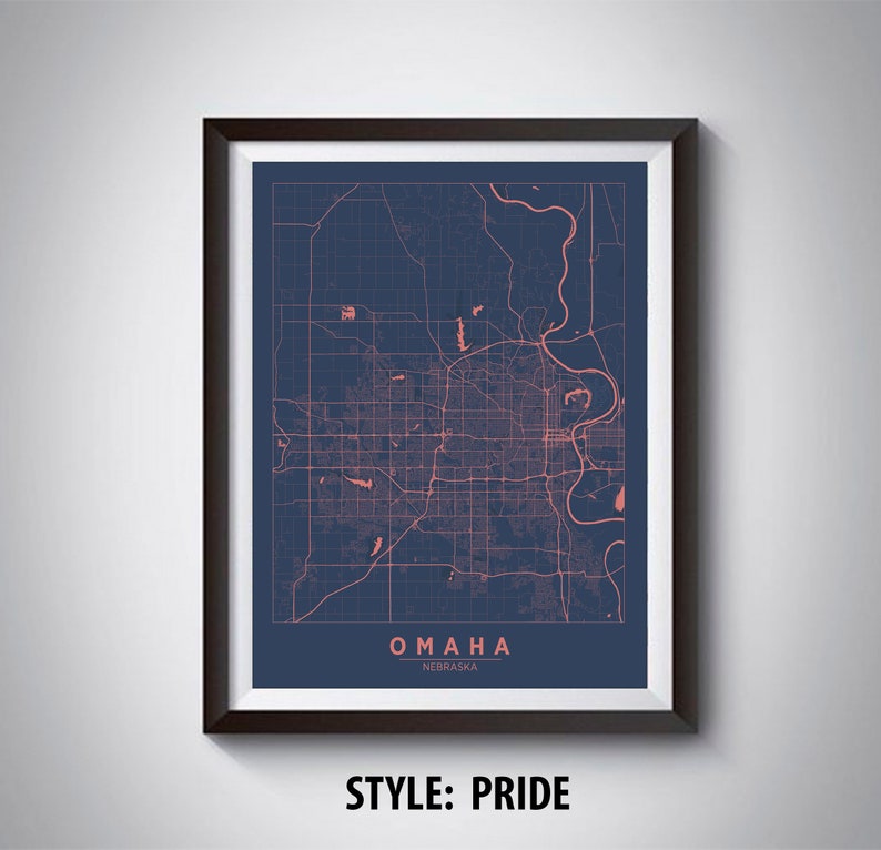Map of Omaha NE Omaha Map Omaha Poster Office Décor - Etsy