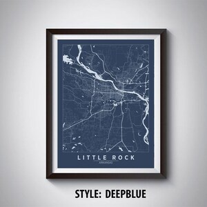 Little Rock Map Art Print: Arkansas Travel Poster, Office Wall Decor - Etsy