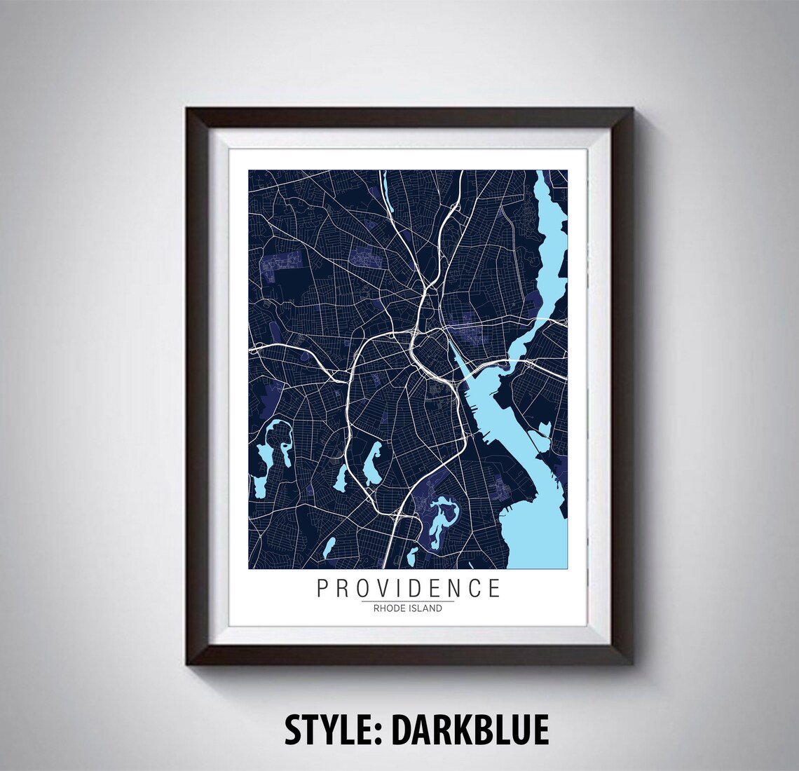 Map of Providence RI Providence Map Providence Poster - Etsy