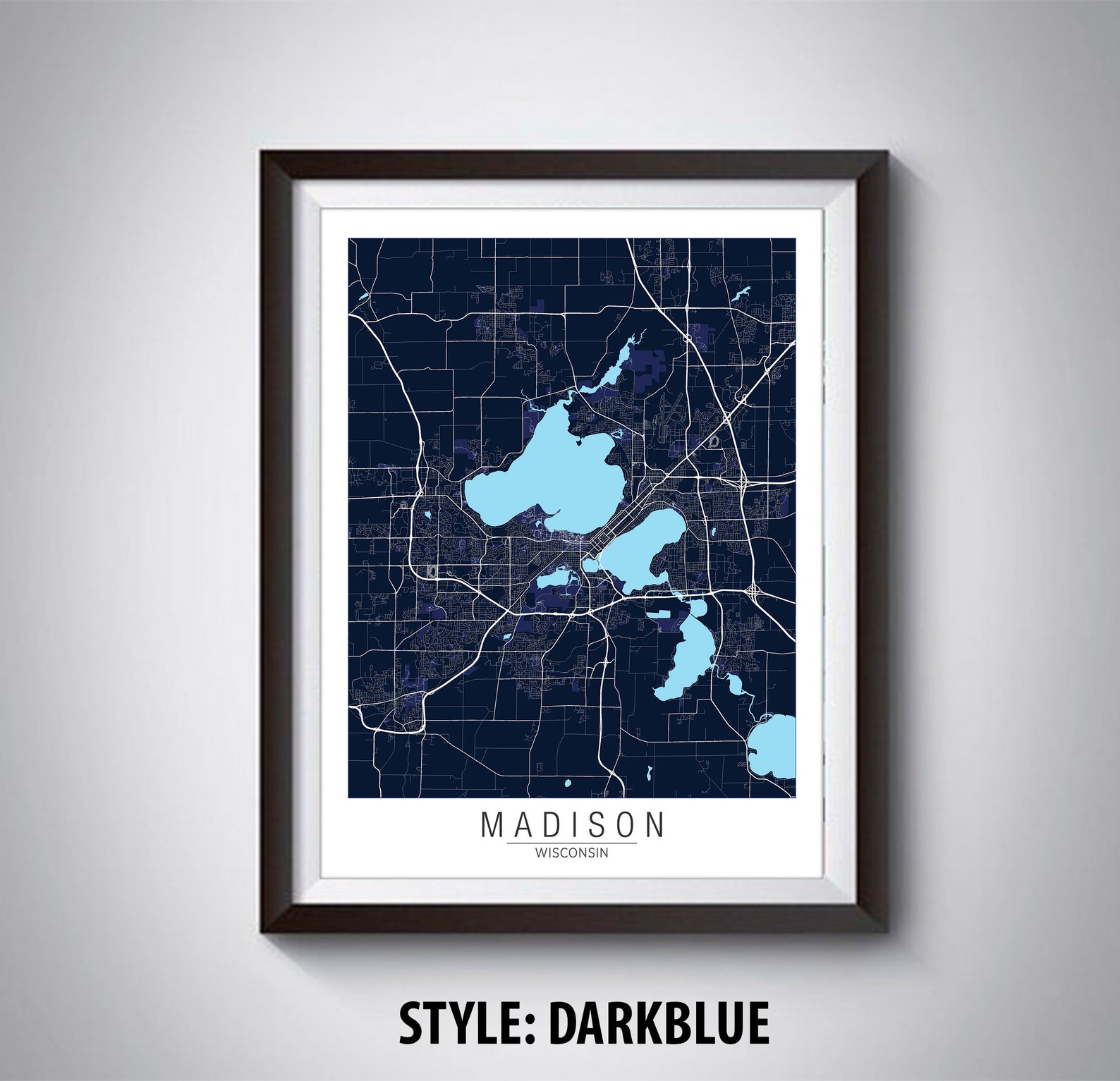 Map of Madison WI Madison Map Madison Poster Office - Etsy