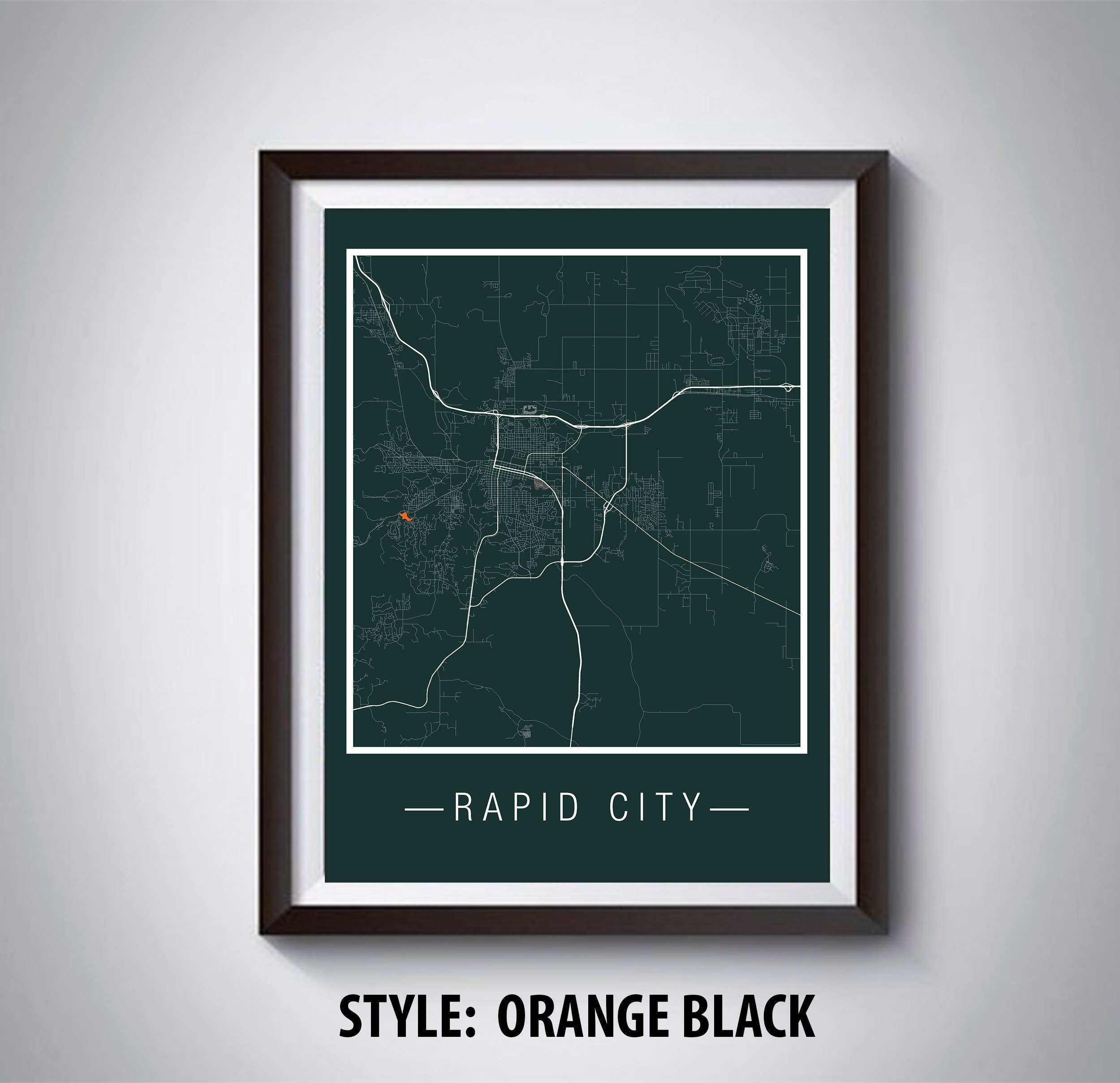 Map of Rapid City SD Rapid City Map Rapid City Poster | Etsy