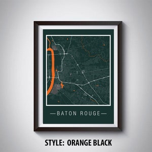 Map of Baton Rouge LA Baton Rouge Map Baton Rouge Poster - Etsy